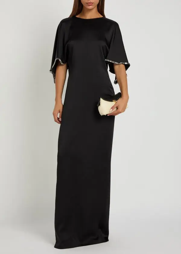 Stella McCartney Embellished Satin-crepe Maxi Dress