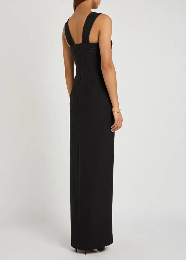 PATRICK MCDOWELL Floral-appliquéd Wool-blend Maxi Dress