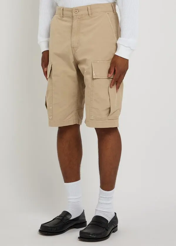 CHERRY LOS ANGELES Paint-splatter Cotton Cargo Shorts