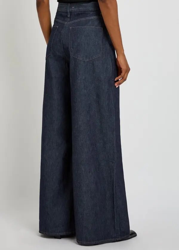 Ossou Slick Wide-leg Denim Jeans