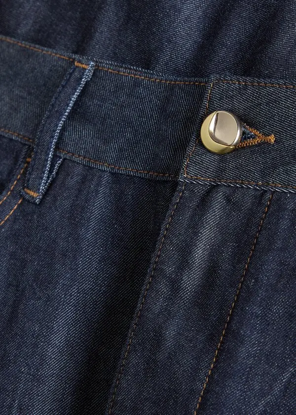 Ossou Slick Wide-leg Denim Jeans