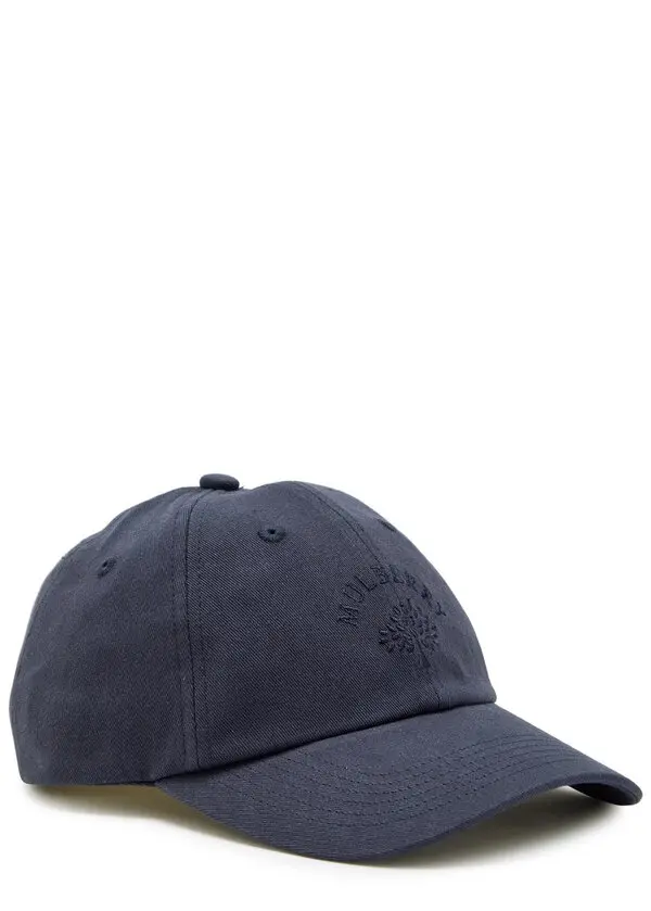 Mulberry Logo-embroidered Cotton Cap - Blue