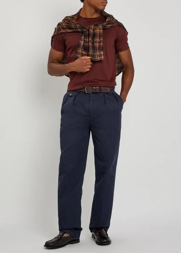 Gant Pleated Cotton-twill Chinos