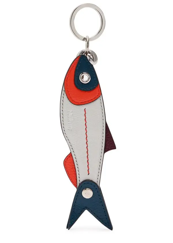 Mulberry Fish Panelled Leather Keyring - Multicoloured 1