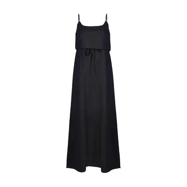 REISTOR Strappy Maxi Dress In Cotton - Black