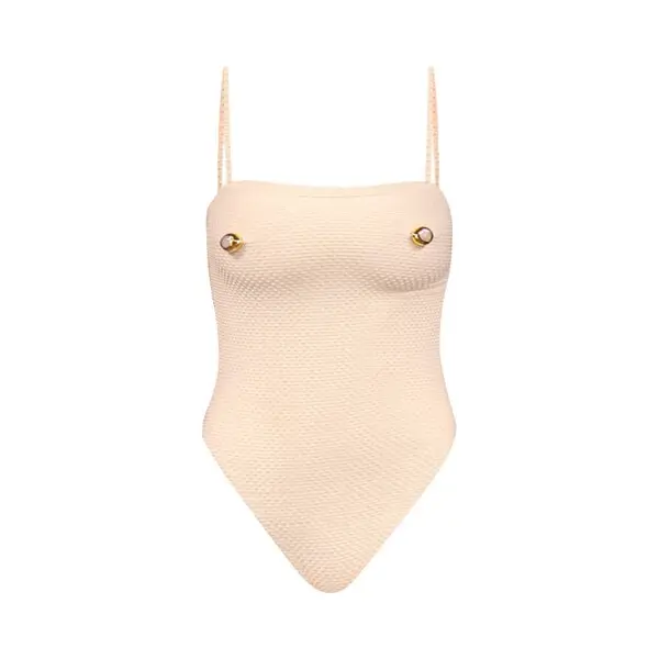 L’animal Neutrals Pointillé One Piece - Yellow