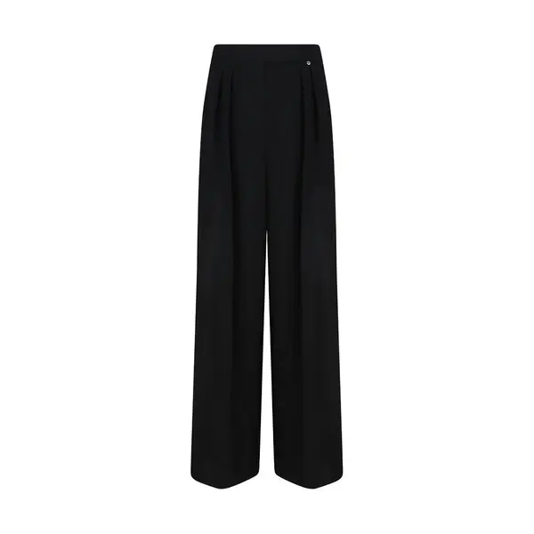 NISSA High-waisted Wide-leg Pants - Black