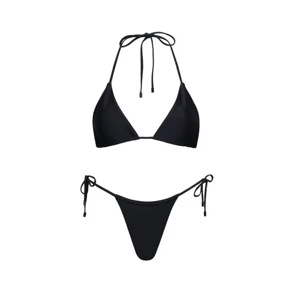 PLAYALUXE Waikiki Triangle String Bikini Set - Black