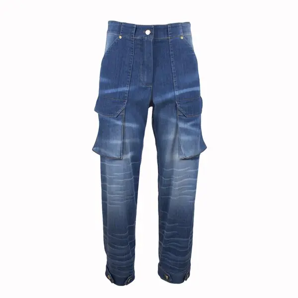 LALIPOP DESIGN Straight-leg Cargo Jeans - Blue