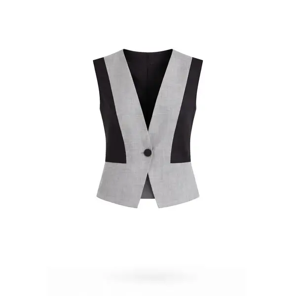 LUMINA ELIGMA V Button Vest Gray - Black