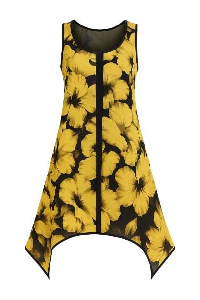 CONQUISTA Sleeveless Double Layer Dress - Black