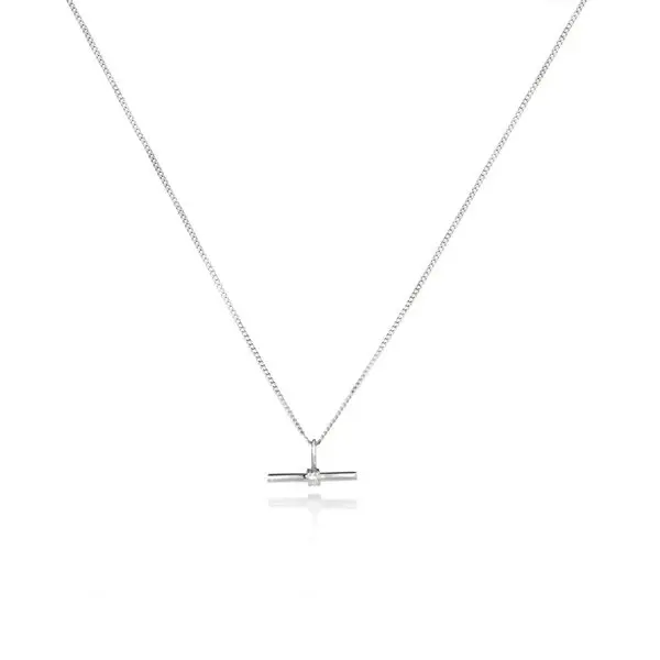 THE JEWELLERY STORE LONDON The Equilibrium Bar Charm Necklace In Sterling - Silver