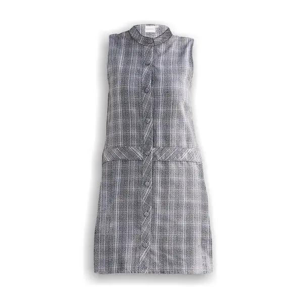 REISTOR The Cotton Tweed Shift Dress - Grey