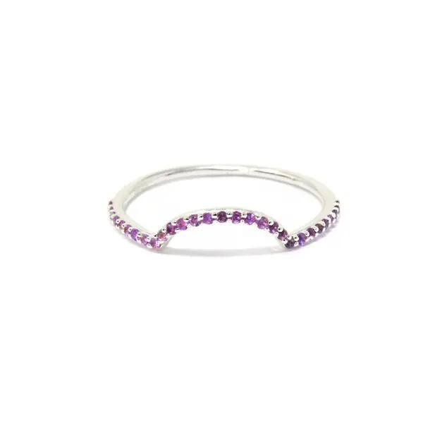 NASI SILVER Ora Half Eternity Ring- Amethyst - Silver