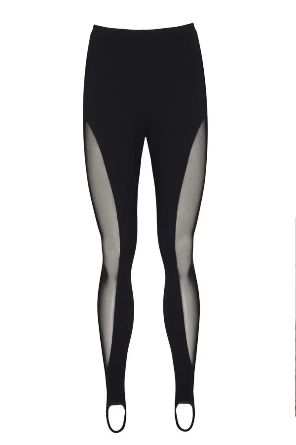 NO'DESIGN Sheer Detail Elastic Hem Navy Leggings - Blue