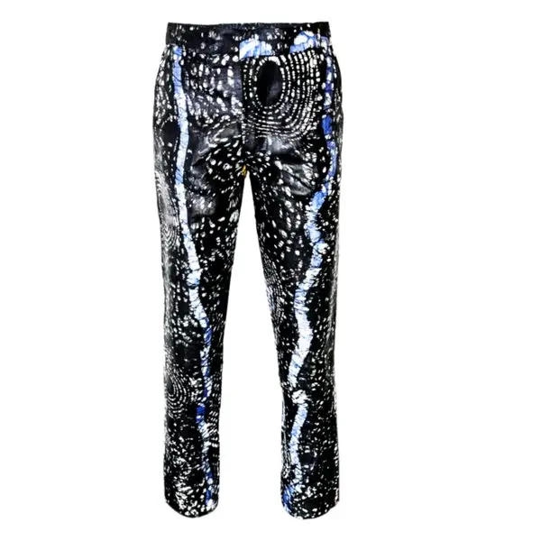 Chuks Collins White / Black / Grey Oke Adire Black Pant - White/black/grey