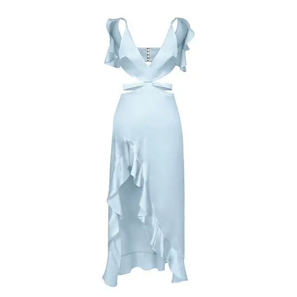 ANSE VICTORIN Angelina Silk Dress Light - Blue