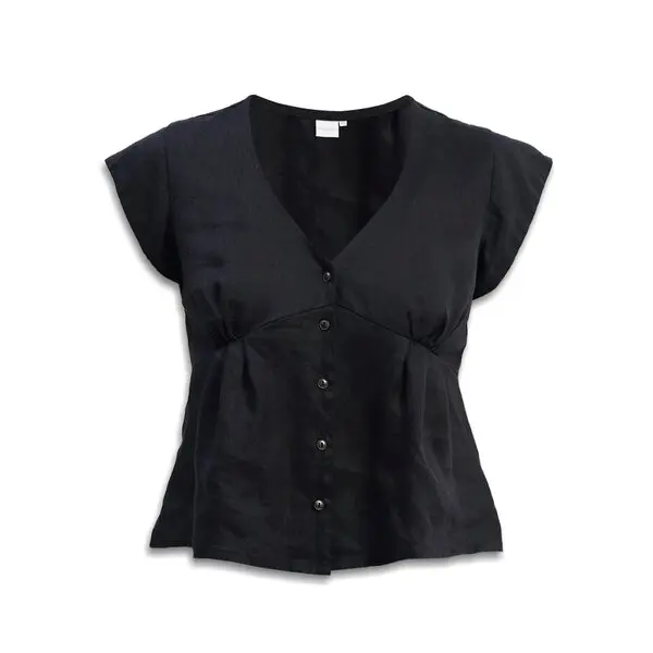 REISTOR Deep V-neck Short Top - Black