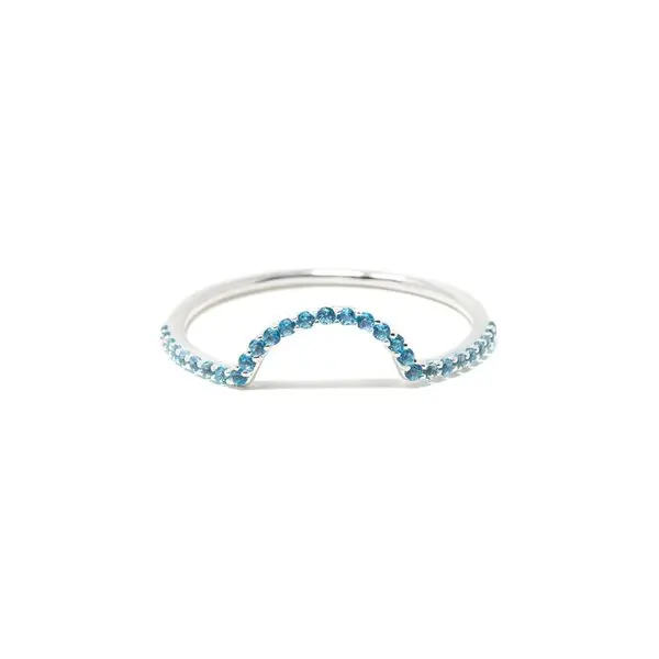 NASI SILVER Ora Half Eternity Ring- Topaz- Silver - Blue