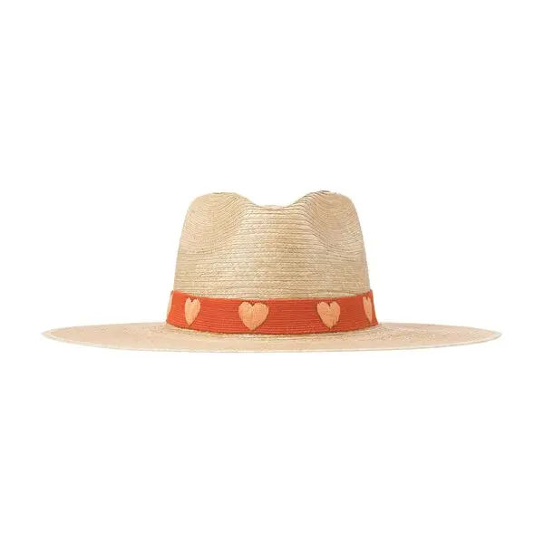 SUNSHINE TIENDA Orange / Red Maricela Palm Hat - Orange/red