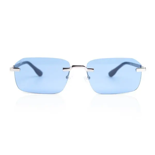 FAOS CONCEPT Mycenae In Metalic With Kyano Blue Lenses - Silver
