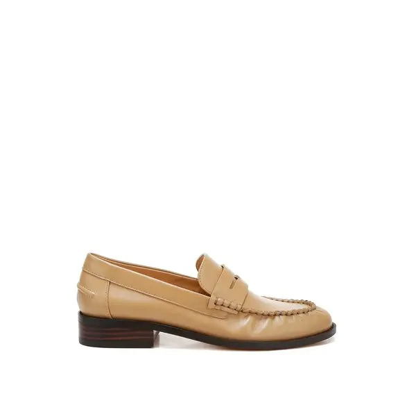 RAG & CO Neutrals Plavia Genuine Leather Loafers In Beige By - Beige/black