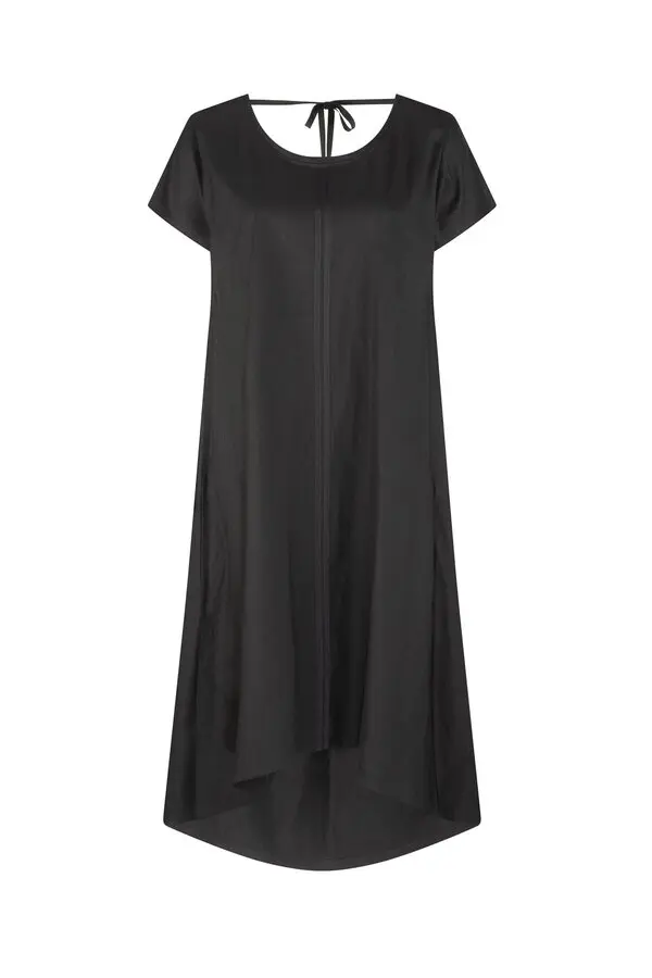 DREF Tokyo A-line Linen Midi Dress - Black