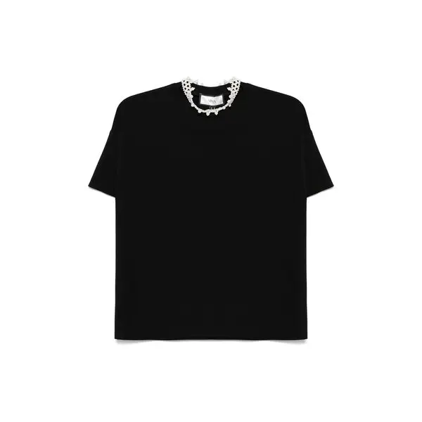 NISSA Pearl-detail Viscose Top