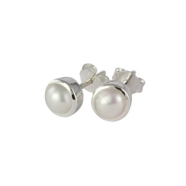 THE JEWELLERY STORE LONDON June Birthstone Earrings Studs – Pearl In Sterling - Silver