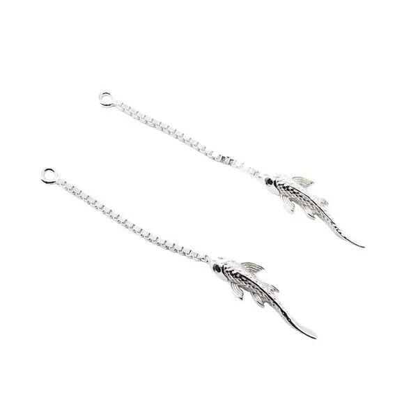 NASI SILVER Neshama Fish Dangles - Silver