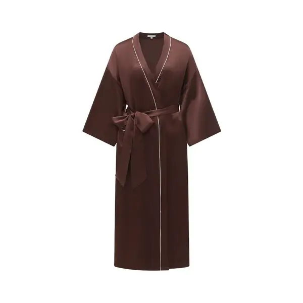 Not Just Pajama Timeless Collection Silk Robe - Brown