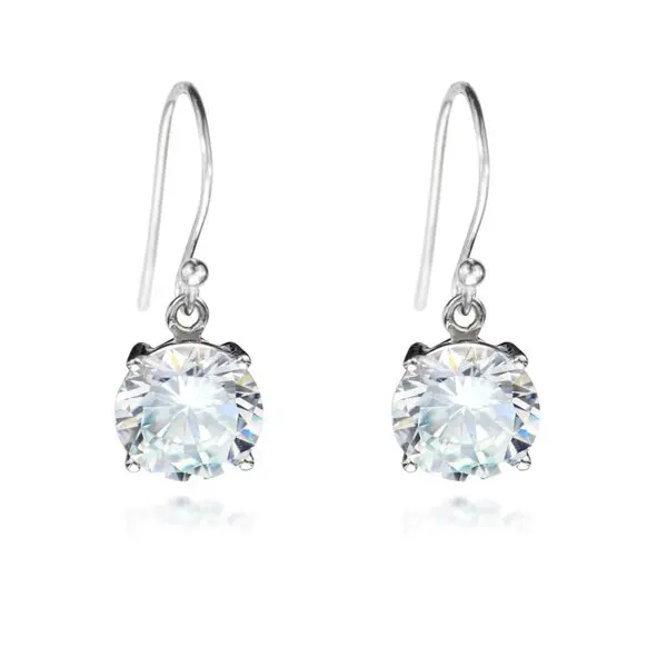 THE JEWELLERY STORE LONDON Round Crystal Earrings In Sterling - Silver
