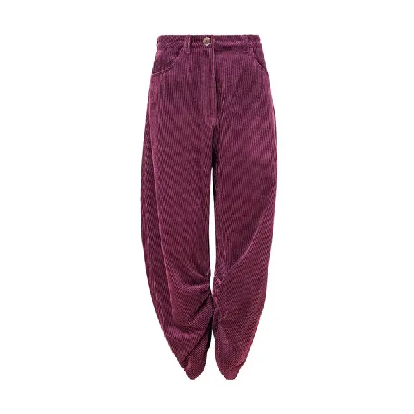 MANDRAGORA Loose Cut Corduroy Trousers Barro Raspberry - Pink
