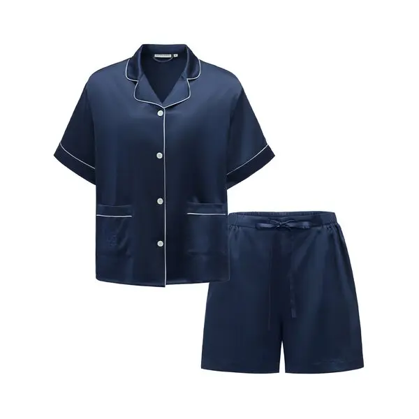 Not Just Pajama Timeless Collection Short Pajama Set Navy - Blue
