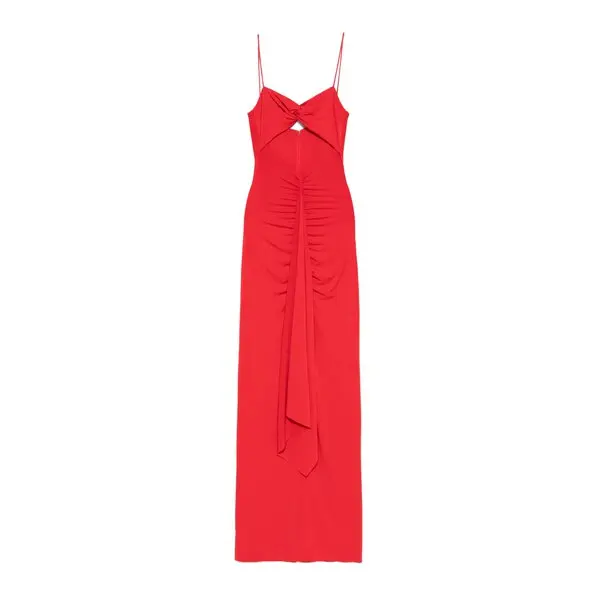 NISSA Cut-out Jersey Maxi Dress - Red
