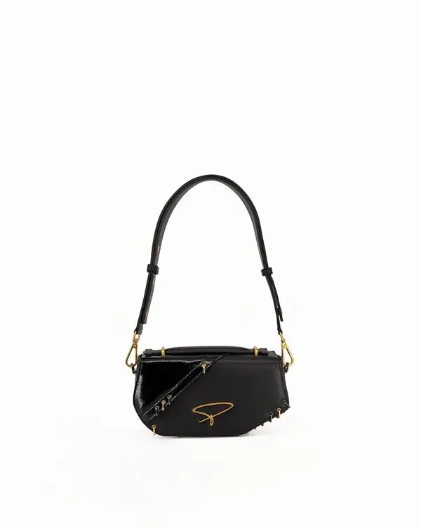 PIMPINICCHIO NEWYORK Dey Asymmetrical Shoulder Bag In Onyx - Black
