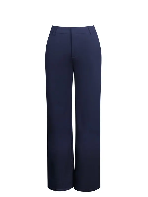 MISS CIRCLE NEW YORK Yanin Navy Low-rise Straight Leg Pants - Blue