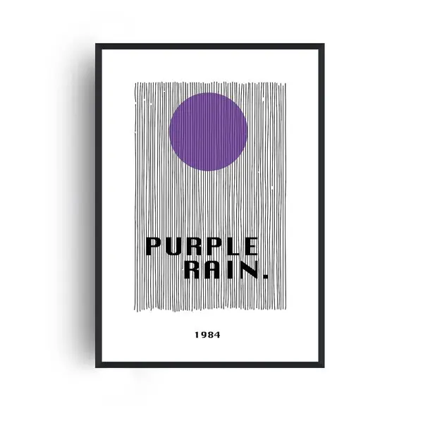 FANCLUB Rain Prince Inspired Retro Giclée Art Print - Purple
