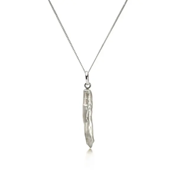 THE JEWELLERY STORE LONDON Thin Biwa Pearl Necklace In Sterling - Silver