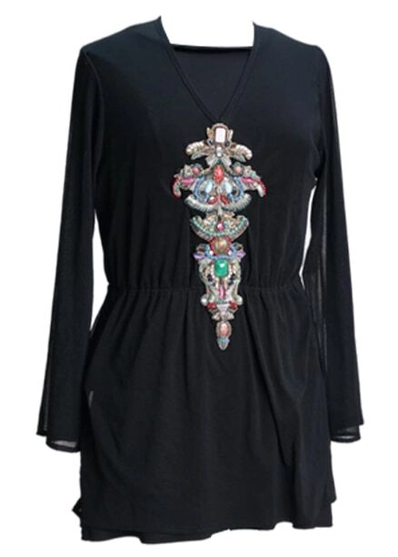 SANIYA KHAN Shehzadi Tunic - Black
