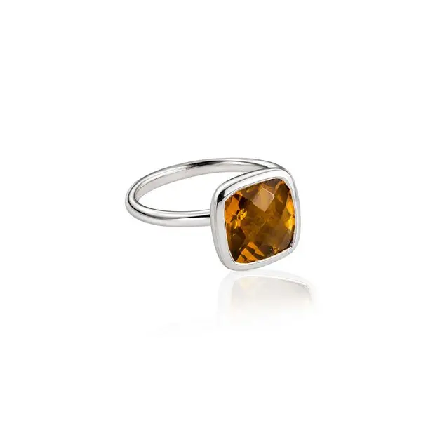 THE JEWELLERY STORE LONDON Desert Sunset Quartz Ring In Sterling - Silver
