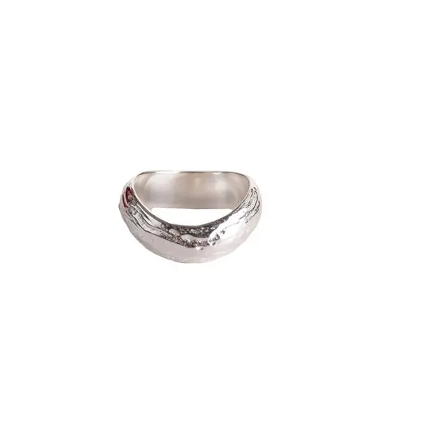 NASI SILVER Wave Band Concrete Ring - Silver