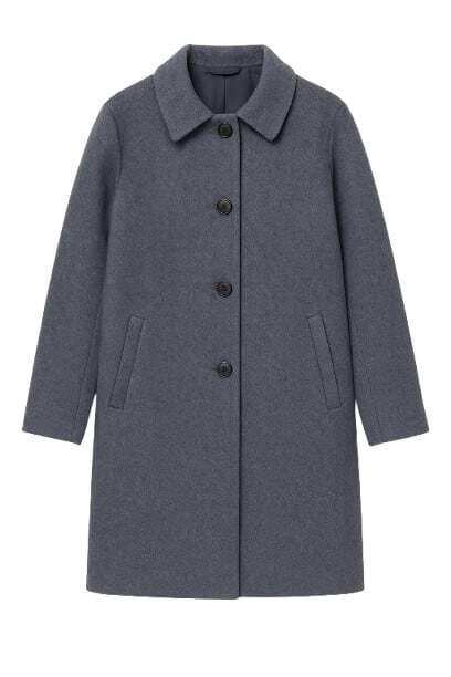 CONQUISTA Gray Wool Straight Coat - Grey