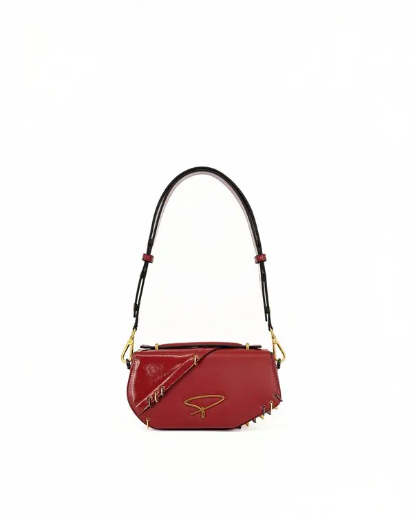 PIMPINICCHIO NEWYORK Dey Asymmetrical Shoulder Bag In Heritage - Red