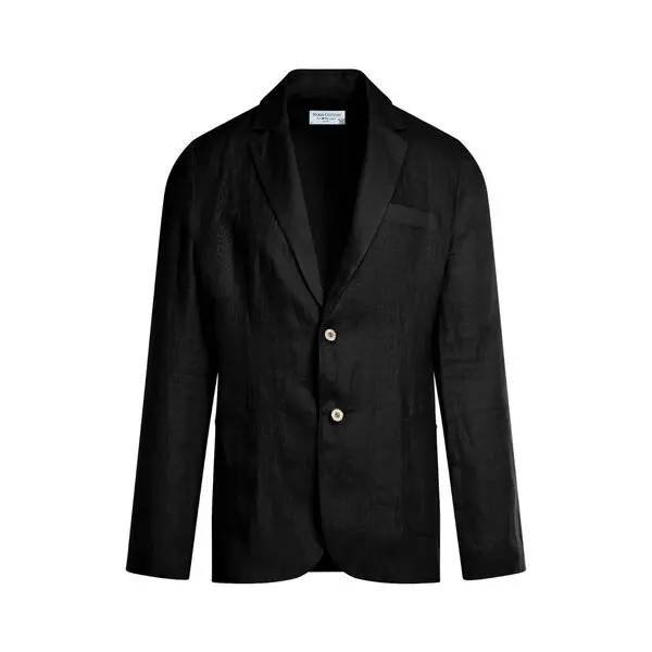 Haris Cotton Classic Linen Jacket - Black
