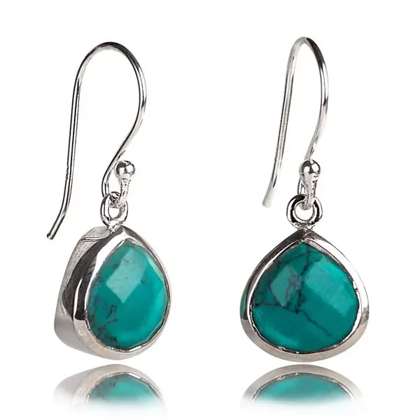 THE JEWELLERY STORE LONDON Silver / Blue Pear-shaped Turquoise Earrings In Sterling Silver - Silver/blue