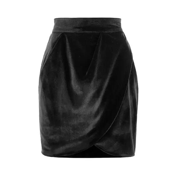 AVENUE N°29 Velvet Wrap Mini Skirt