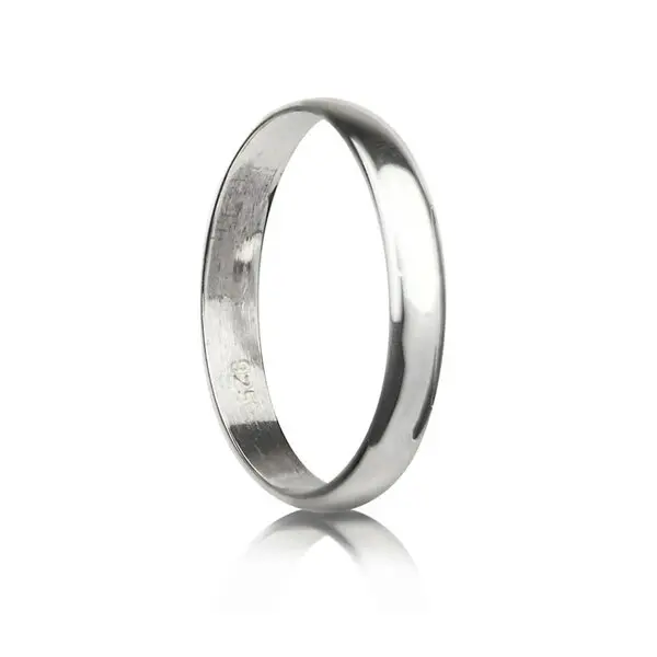 THE JEWELLERY STORE LONDON Plain Band In Sterling -three Millimeters - Silver
