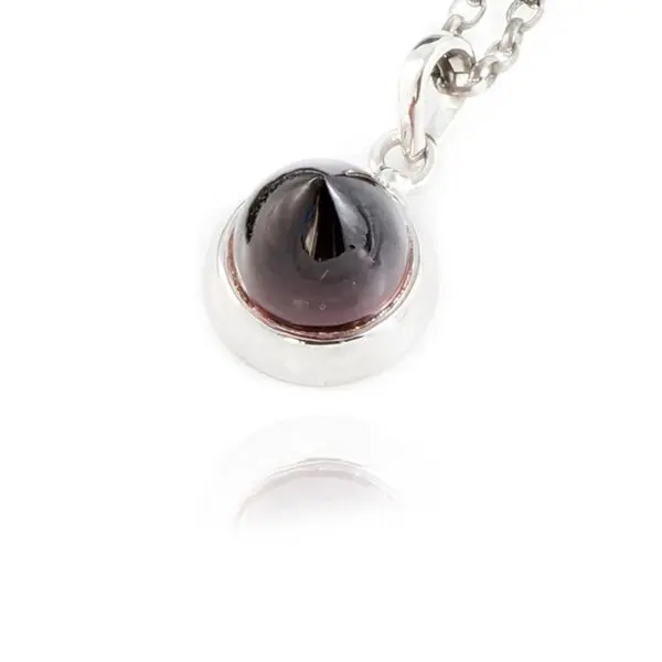 THE JEWELLERY STORE LONDON Silver / Red Istanbul Wine Garnet Pendant Necklace In Sterling Silver - Silver/red