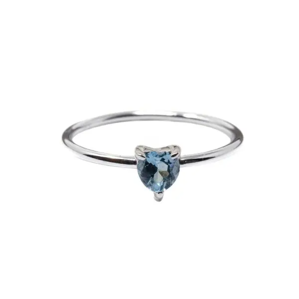 NASI SILVER Yours Heart Ring- Topaz- Silver - Blue